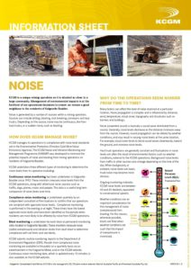 Noise Information Sheet - The Super Pit